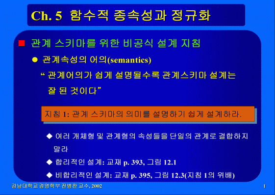 함수적 종속성과 정규화