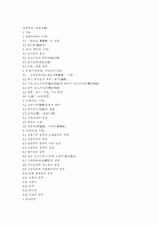 일본문학사 레포트 자료