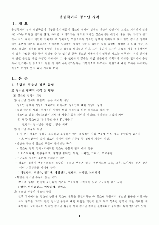 유럽국가의 청소년 정책