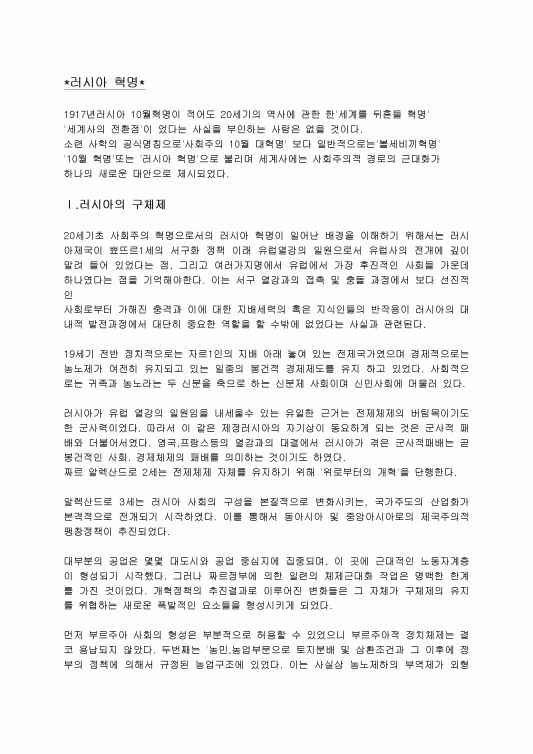 러시아 혁명에 관하여
