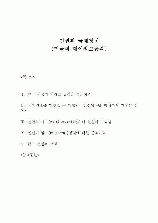 인권과 국제정치(미국의 대이라크공격)