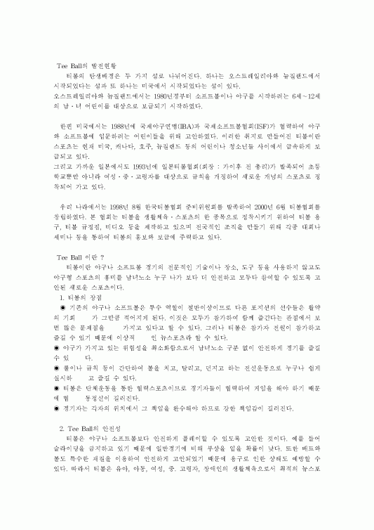 티볼의 역사와 기술방법