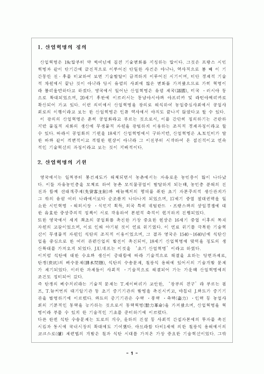 [사회과학] 산업혁명