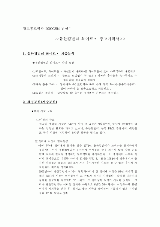 화이트 광고기획서