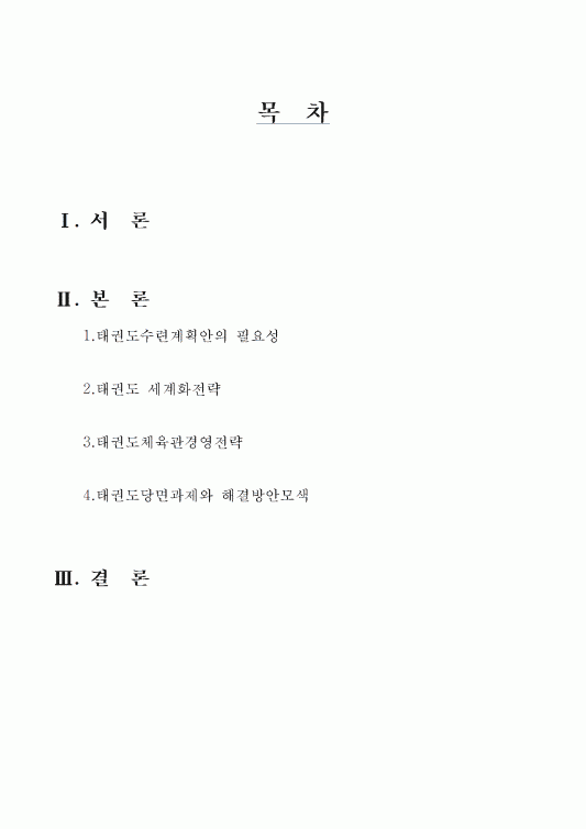 태권도경영및 마케팅 전략