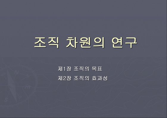 조직의 목표와 효과성(파워포인트)
