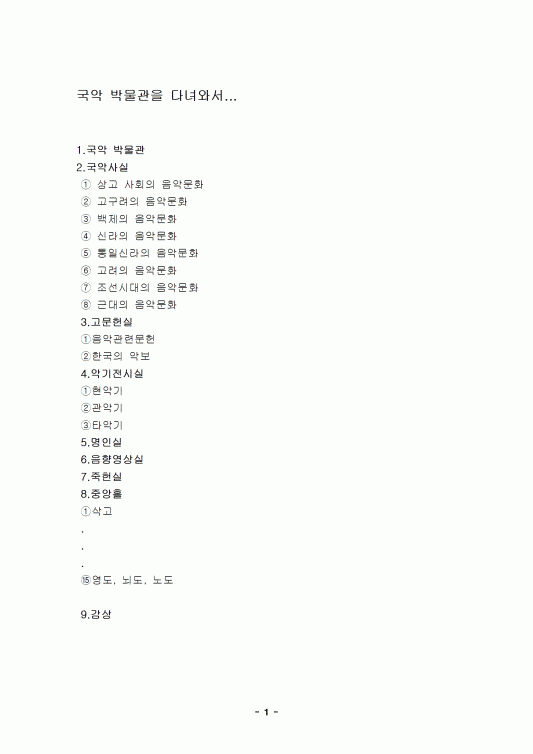국악박물관을 다녀와서