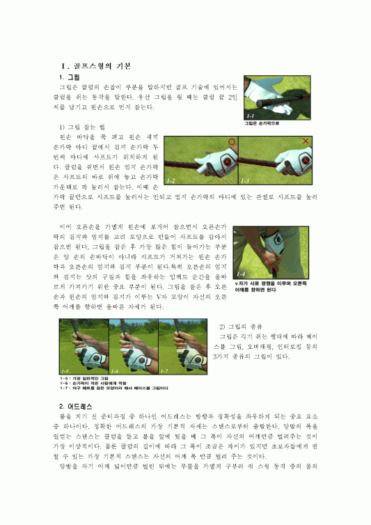골프스윙 레포트 자료