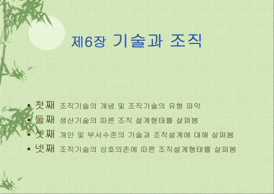 기술과 조직 레포트 자료