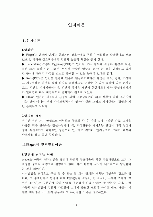 인지이론에 대해