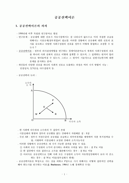 공공선택이론의 의의