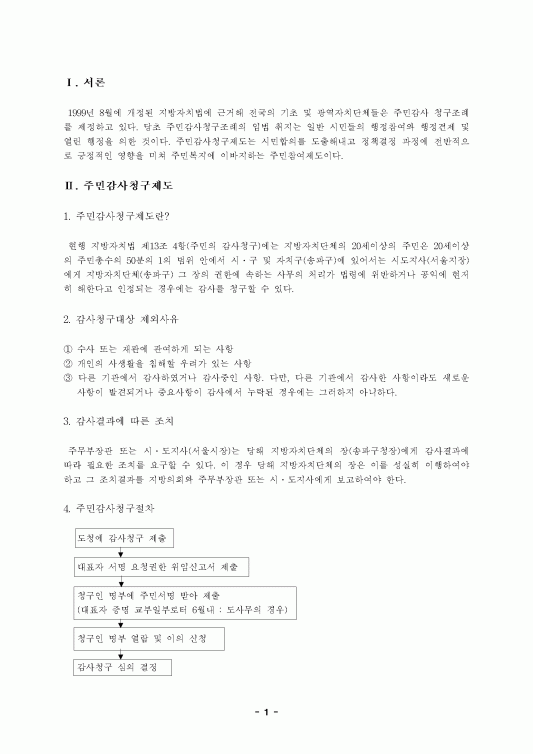 [사회과학] 주민감사청구제도