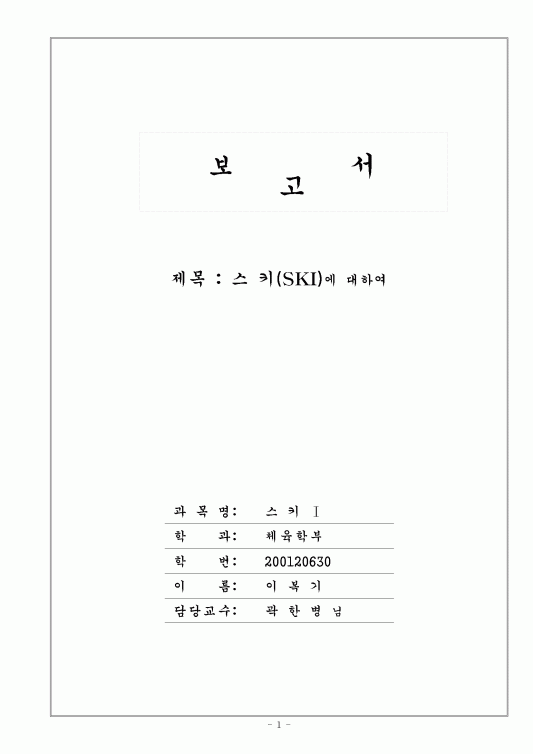 스키에 대하여