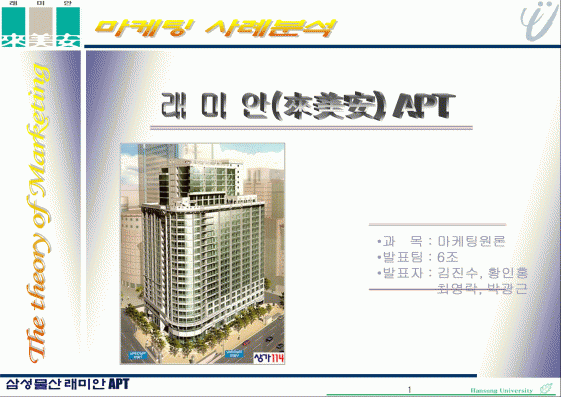 마케팅사례분석(래미안)파워포인트