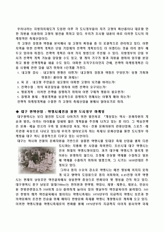 지역행사로 본 내고장마케팅