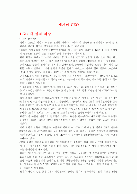 세계의 ceo 레포트 자료