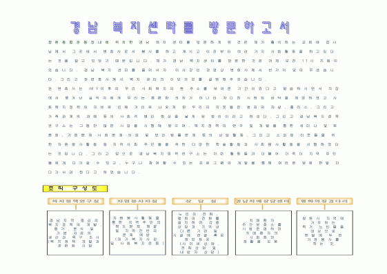 사회복지센타방문보고서