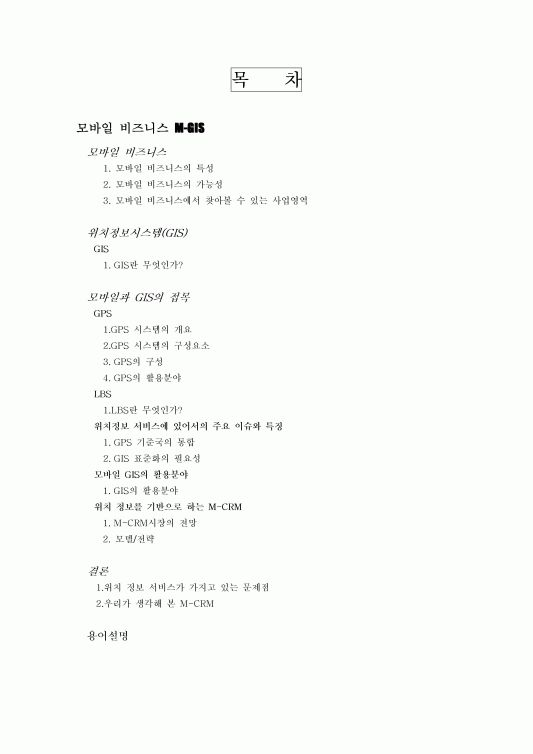 [전자상거래] 모바일 비즈니스 M-GIS
