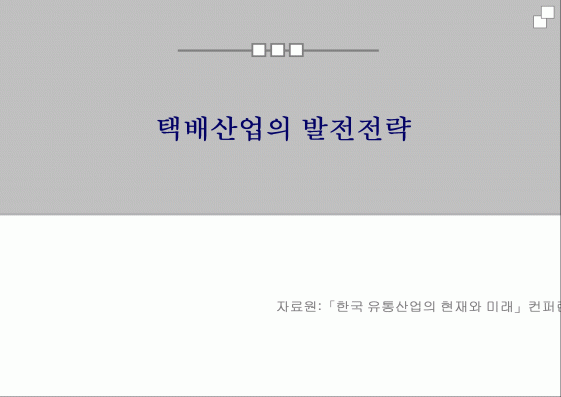 택배산업의 마케팅 전략과 향후전망