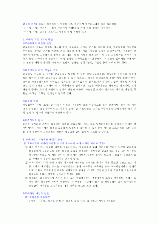 [사범/법학] 교육의 과정