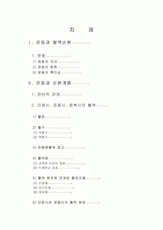 운동과혈액순환