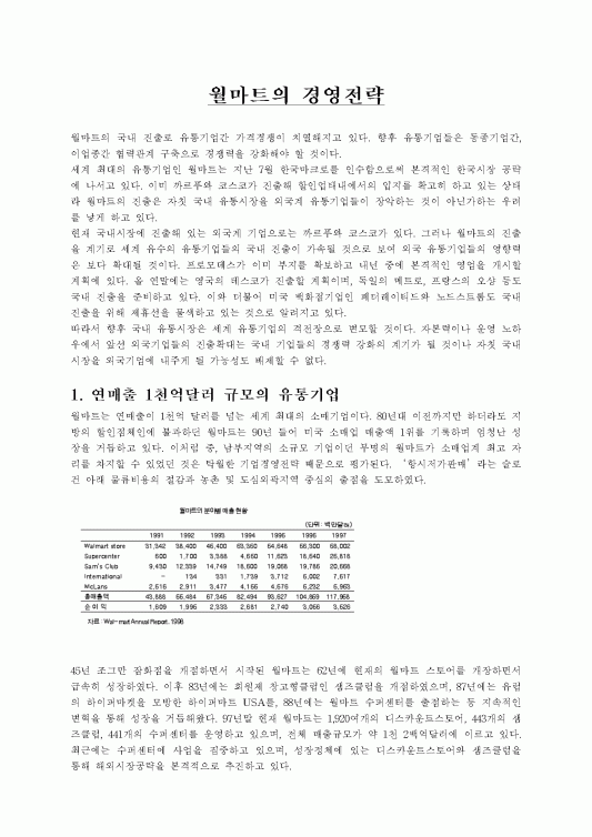 월마트의 경영전략
