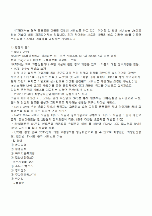 [사업계획서] <네이트 드라이브와 카풀을 접목>한 사업계획서