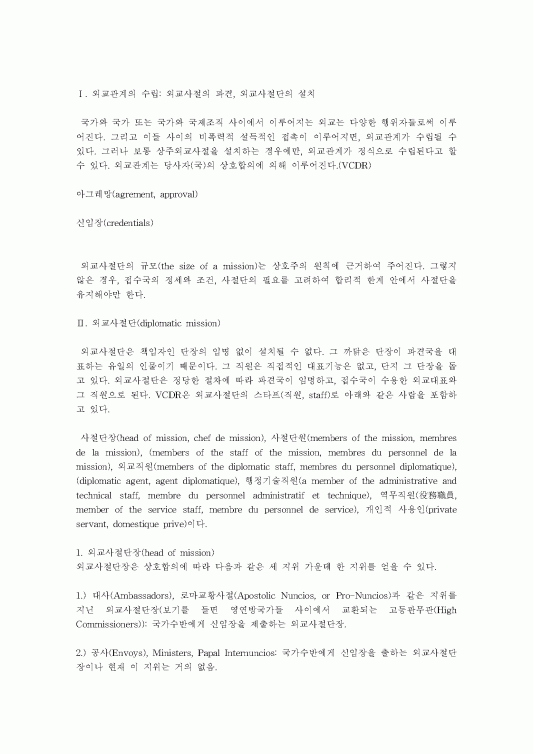 외교사절에 대하여