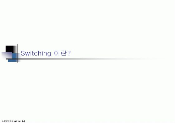 Switching기술과 표준화 설명