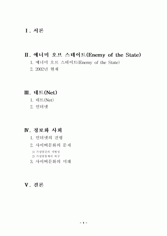 에너미 오브 스테이트와 네트를 보고