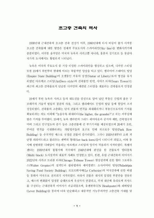 초고층 건축의 역사