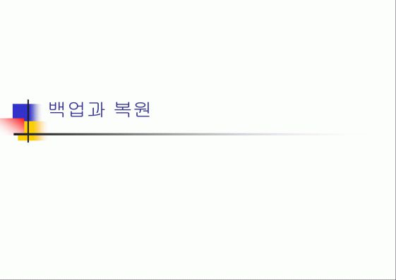 SQL에서 백업과 복원