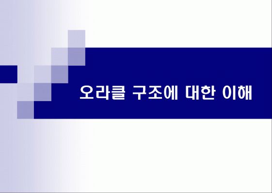 오라클 구조에 대한