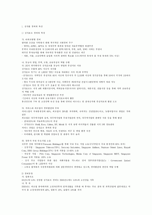 싱가폴의경제