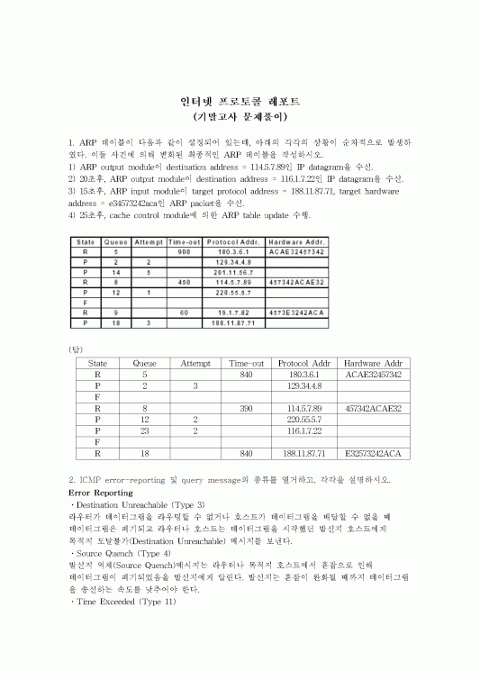 인터넷 프로토콜 레포트