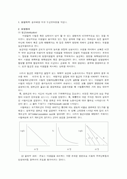 미생물 순수배양 위한 무균조작법 실험