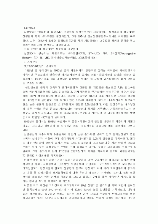 삼성SDI 기업(경제 산업)분석