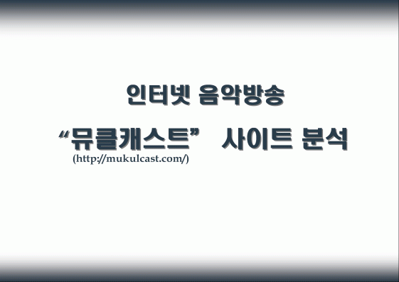 인터넷 방송 사이트 분석