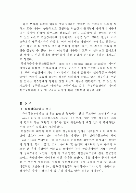 학습장애의 지도