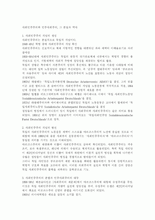 사회민주주의와 민주사회주의, 그 본질과 역사