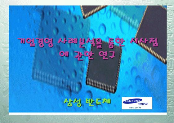 기업경영 사례분석을 통한 시사점에 관한 연구 (삼성전자)