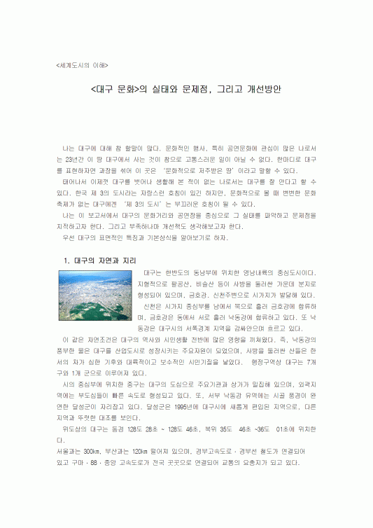 <대구 문화>의 실태와 문제점, 그리고 개선방안