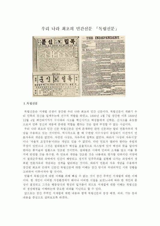 독립신문에 관한 고찰