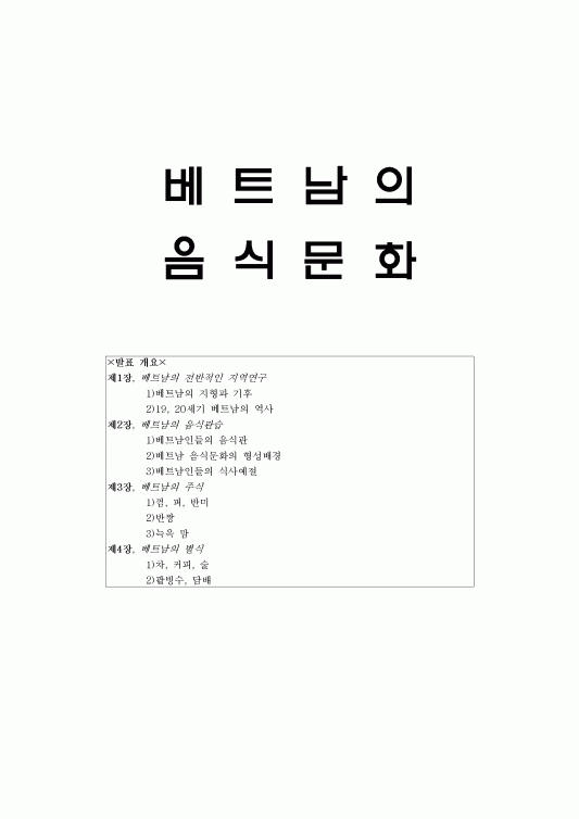 [인문과학] 베트남의 음식문화