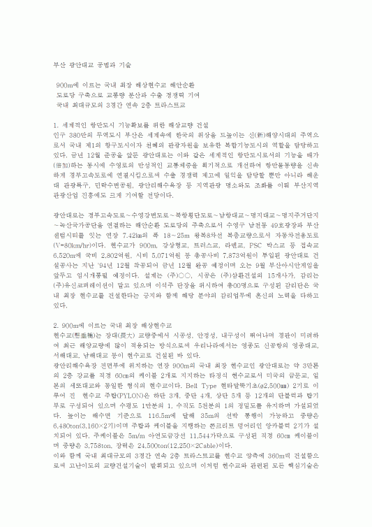 부산 광안 대교의 공법과 기술