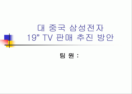삼성전자 19인치 TV 중국판매 방안