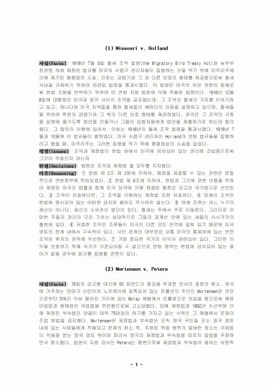 국제법 판례 요약및 정리