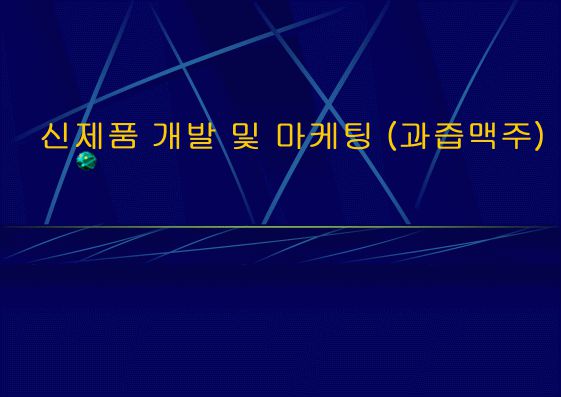 신제품 개발 및 마케팅 (과즙맥주)
