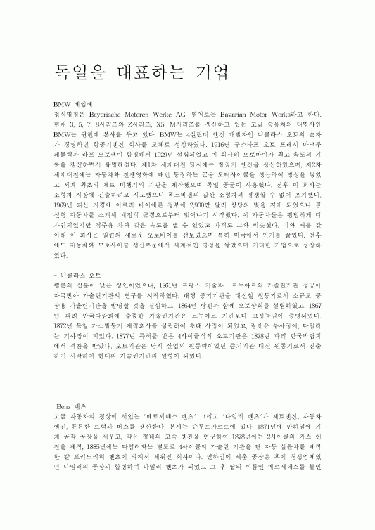 독일을 대표하는 기업