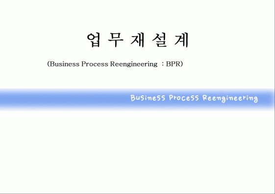 업무재설계 레포트 자료